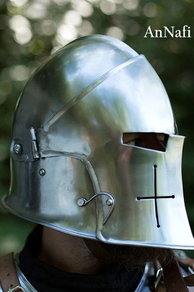 AnNafi Barbuta Viking Battle Knight Helmet | Steel Medieval Visored ...