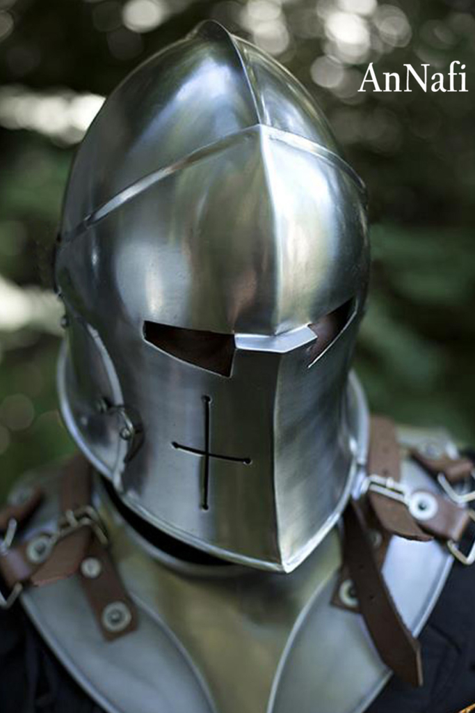 AnNafi Barbuta Viking Battle Knight Helmet | Steel Medieval Visored ...