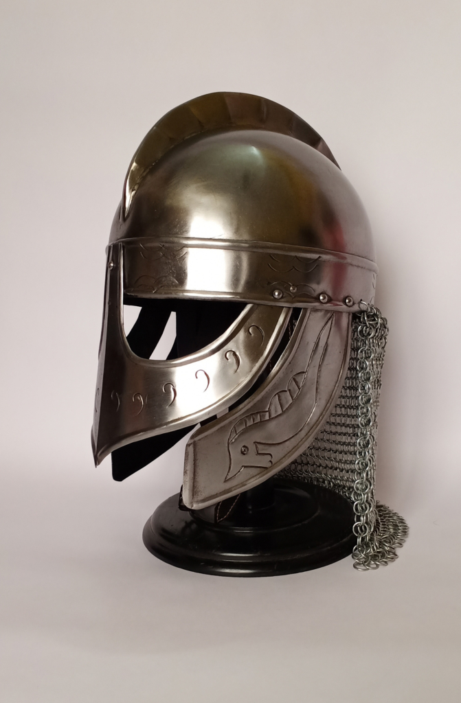 AnNafi Handcrafted Viking Wolf Armor Helmet Silver Finish | Medieval ...